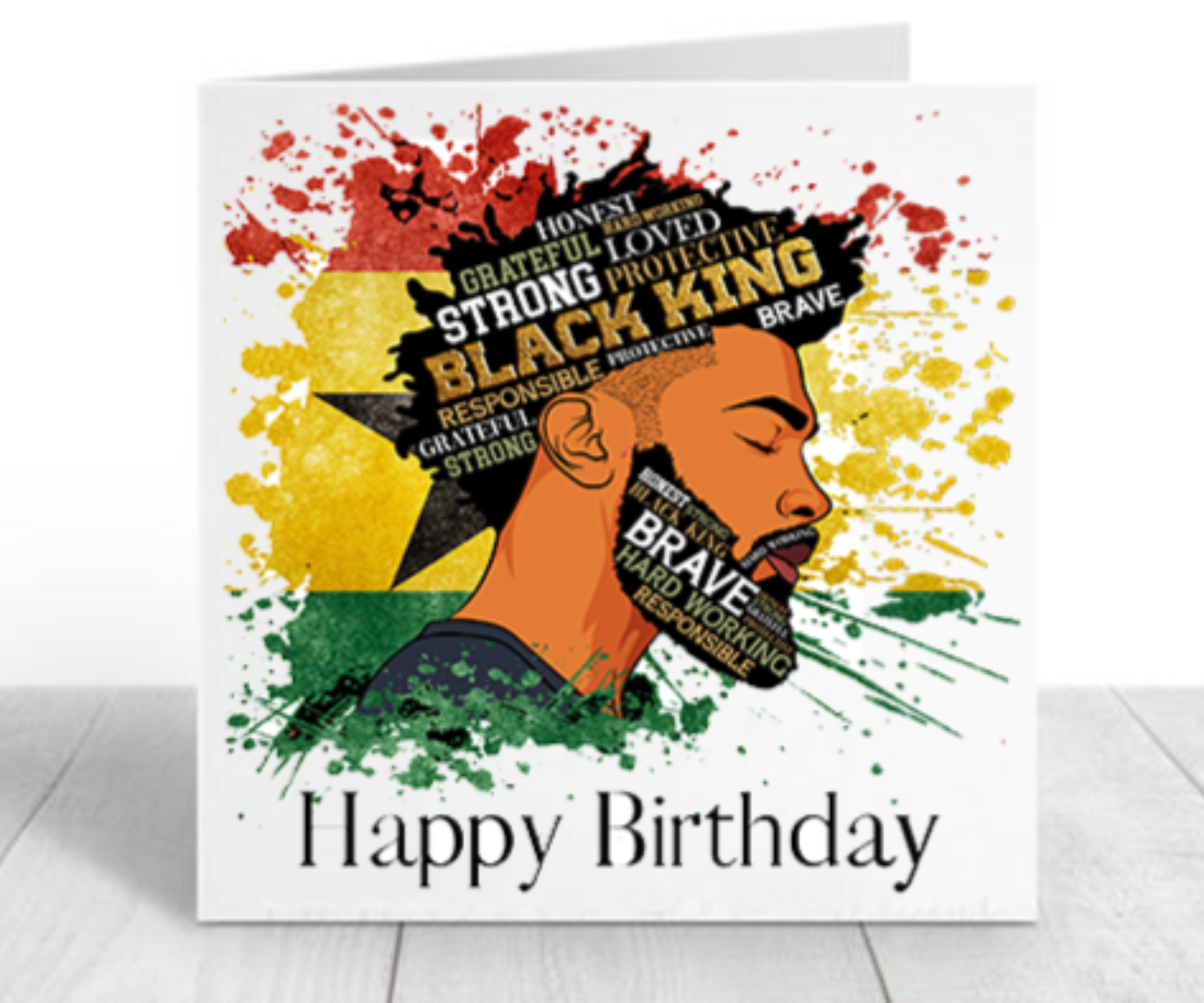 Ghana Flag Man Affirmation Birthday Card – Elegant Treats