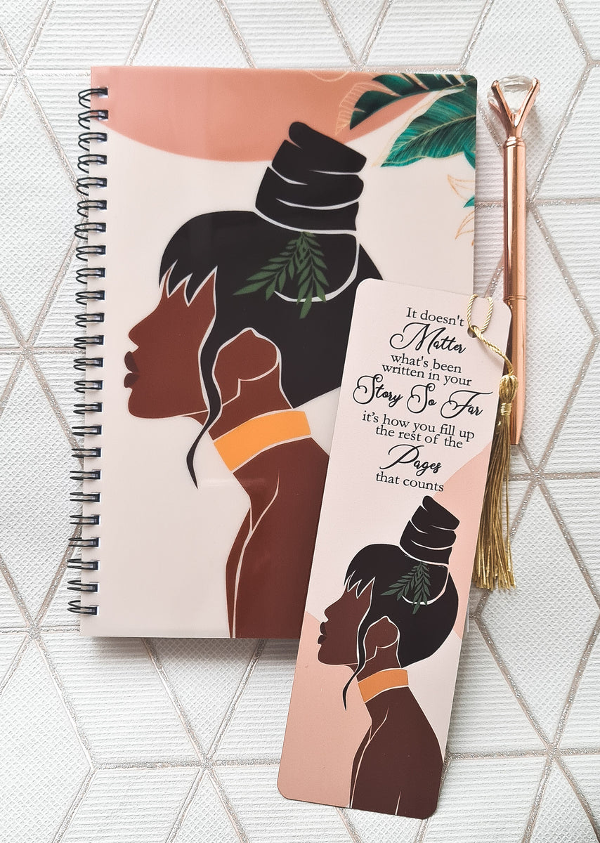 Personalised Black Woman Notebook – Elegant Treats
