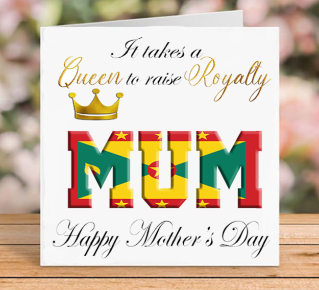 Grenada Flag Raising Royalty Mother's Day Card – Elegant Treats
